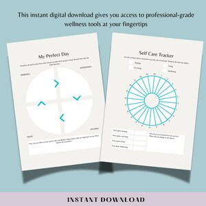 Self Care Worksheets for Therapy Daily Wellness Checklist Mental Health ...