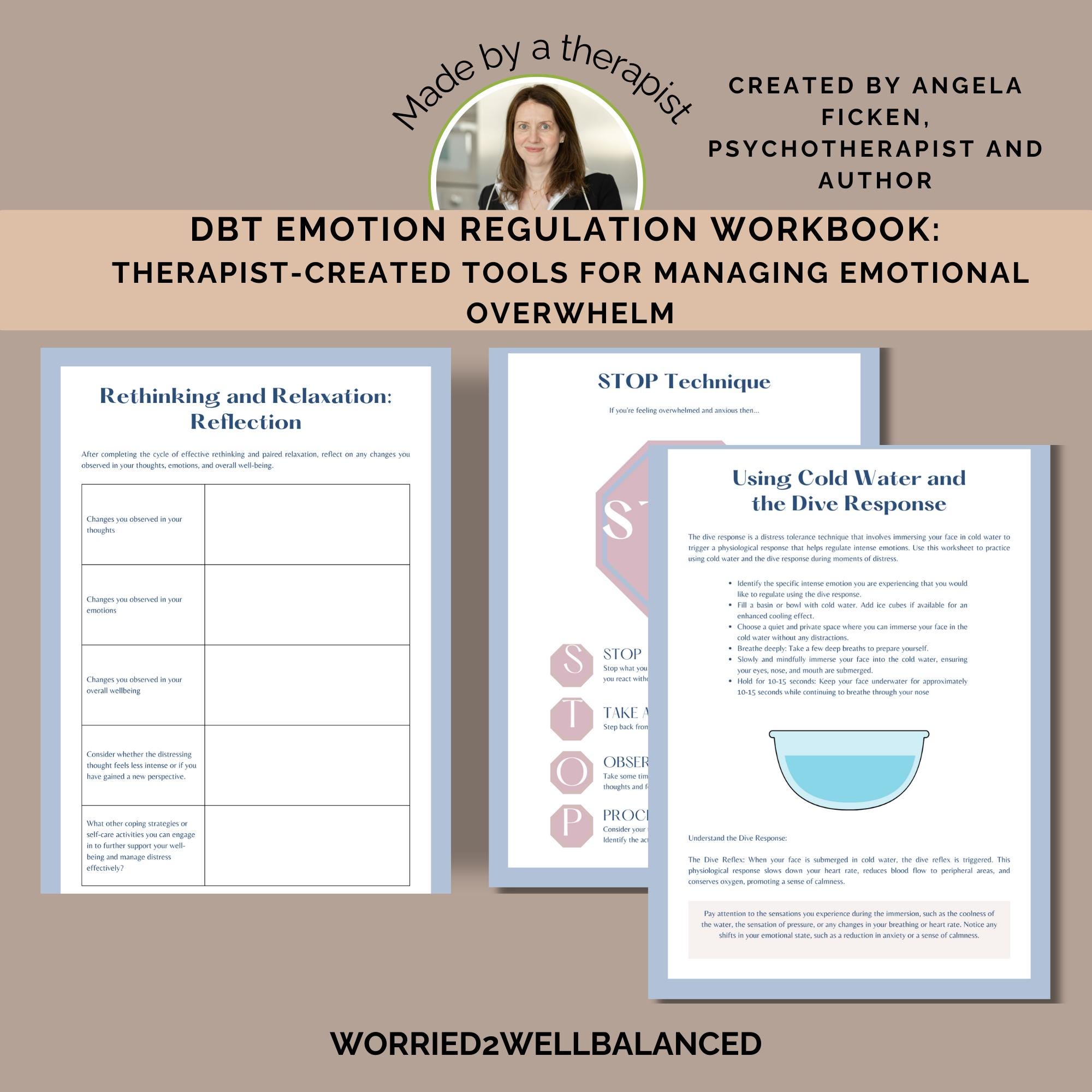 DBT Emotion Regulation Distress Tolerance Workbook for Adults Anxiety ...