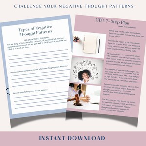 Positive Affirmations Kit CBT Negative Thoughts and Self Doubt ...