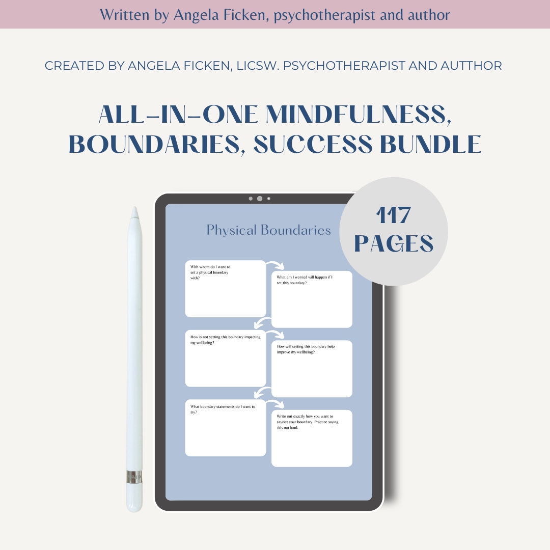 Mindfulness and Boundaries Workbook Negative Thoughts Worksheets ...