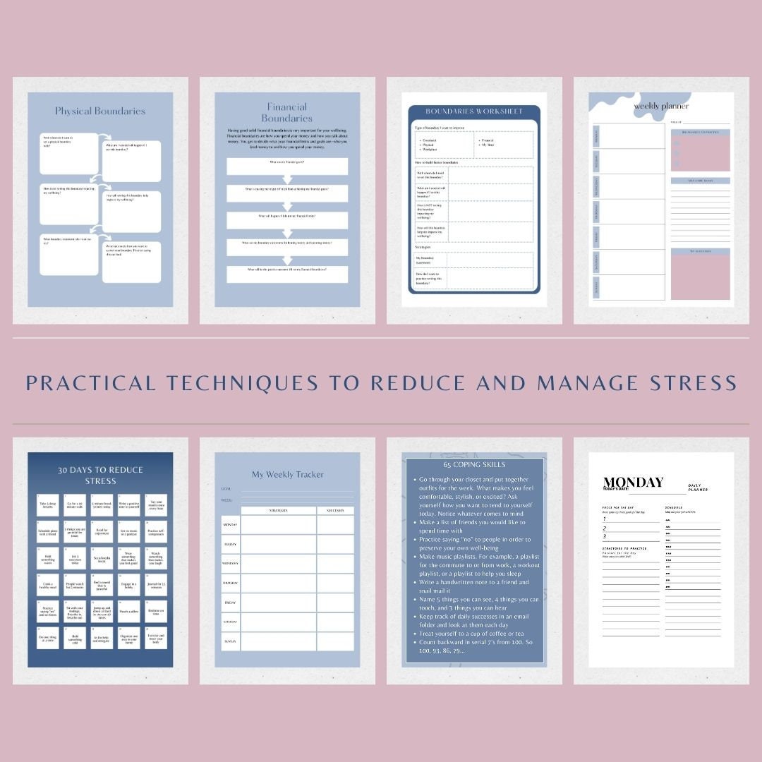 Stress Busting Guide Boundaries Workbook Rise Thrive Bundle Master ...