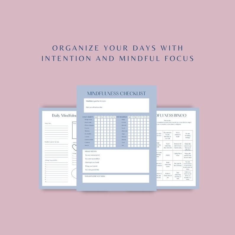 Mindfulness Tips Digital Download Workbook Stress Management Daily ...