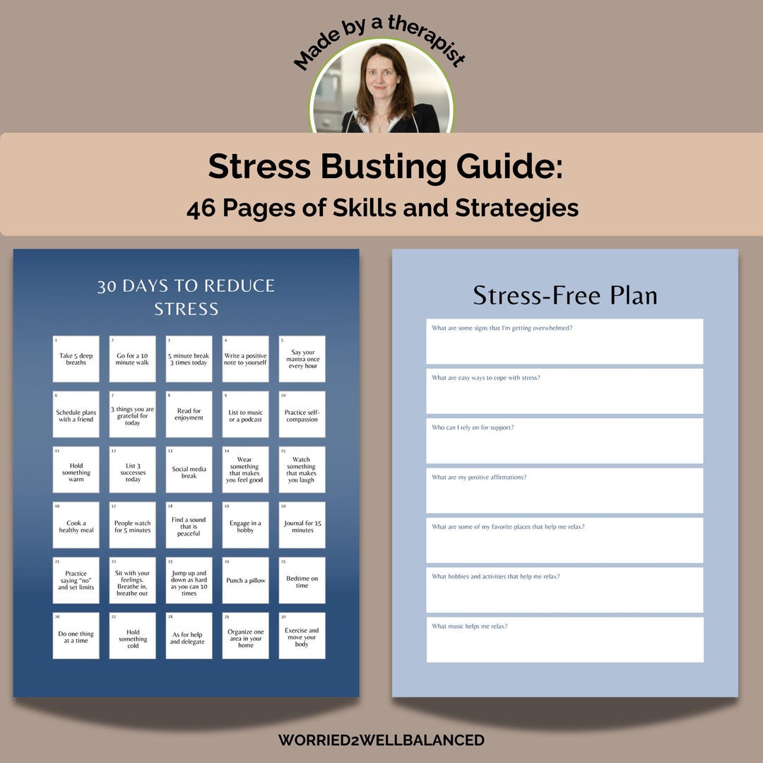 Printable Stress Busting Guide Coping Skills for Stress and Anxiety ...