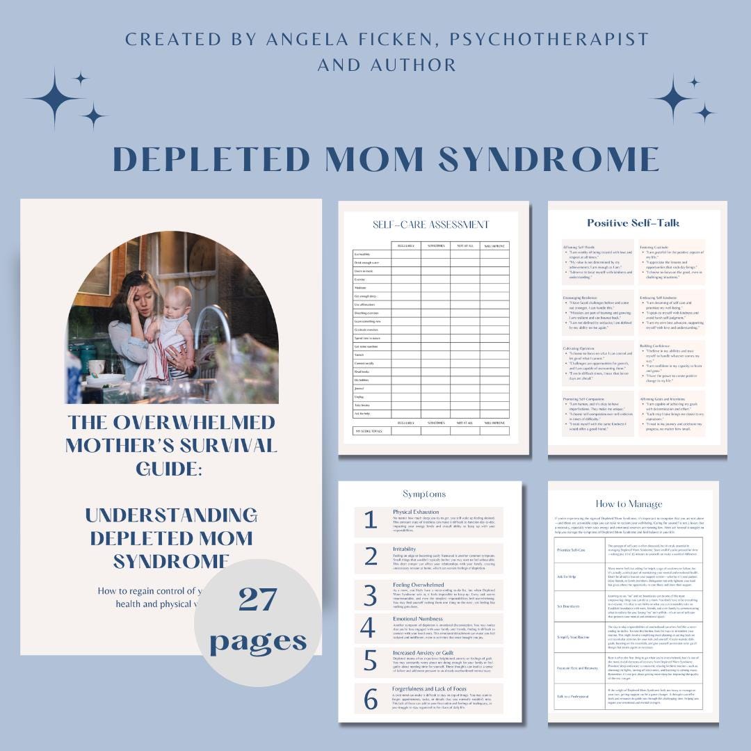 Overwhelmed Mom Self-care Guide Self Help for Moms and Mental Health ...