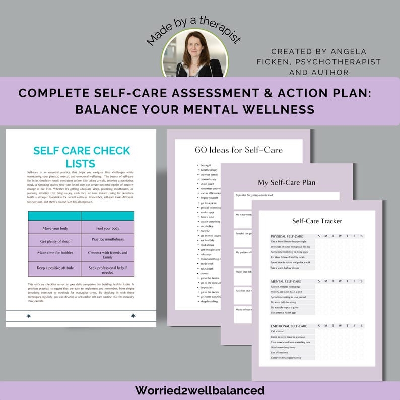 Printable Self Care Worksheets for Daily Wellness Checklist Mental ...