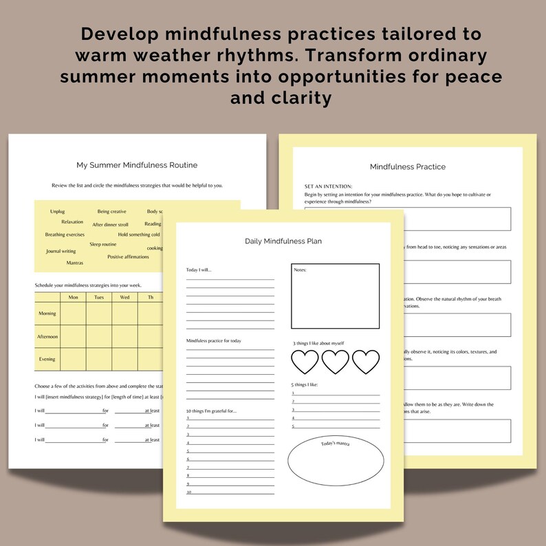 Printable Summer Self Care Planner Mindfulness and Personal Growth ...