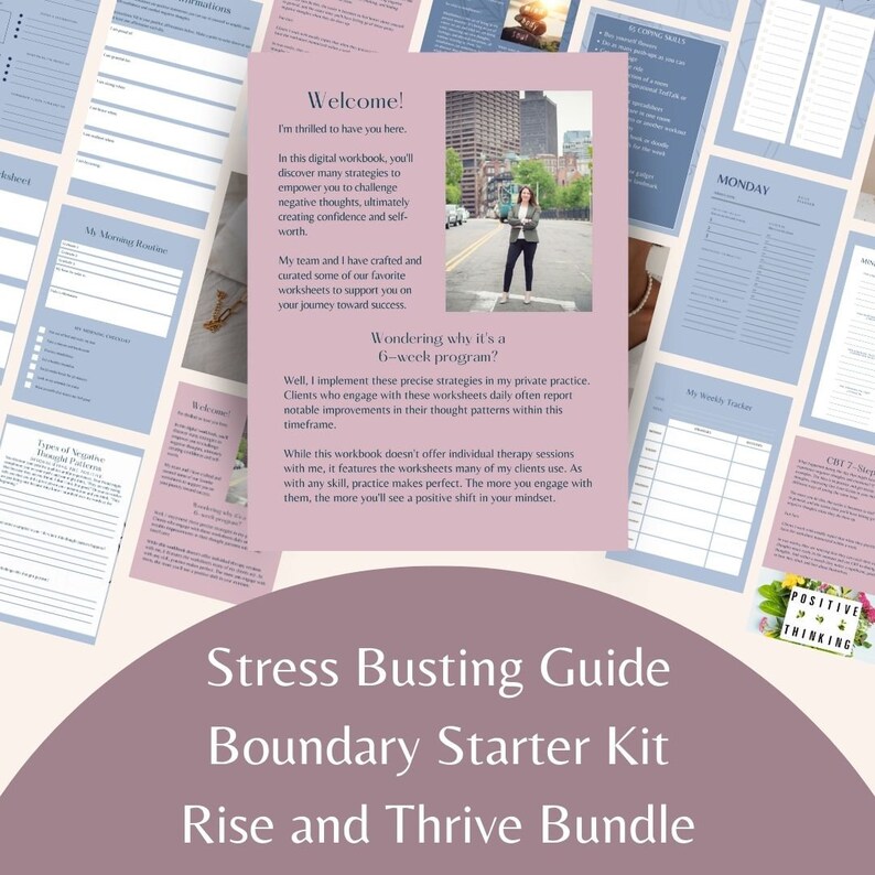 Stress Busting Guide Boundaries Workbook Rise Thrive Bundle Master ...