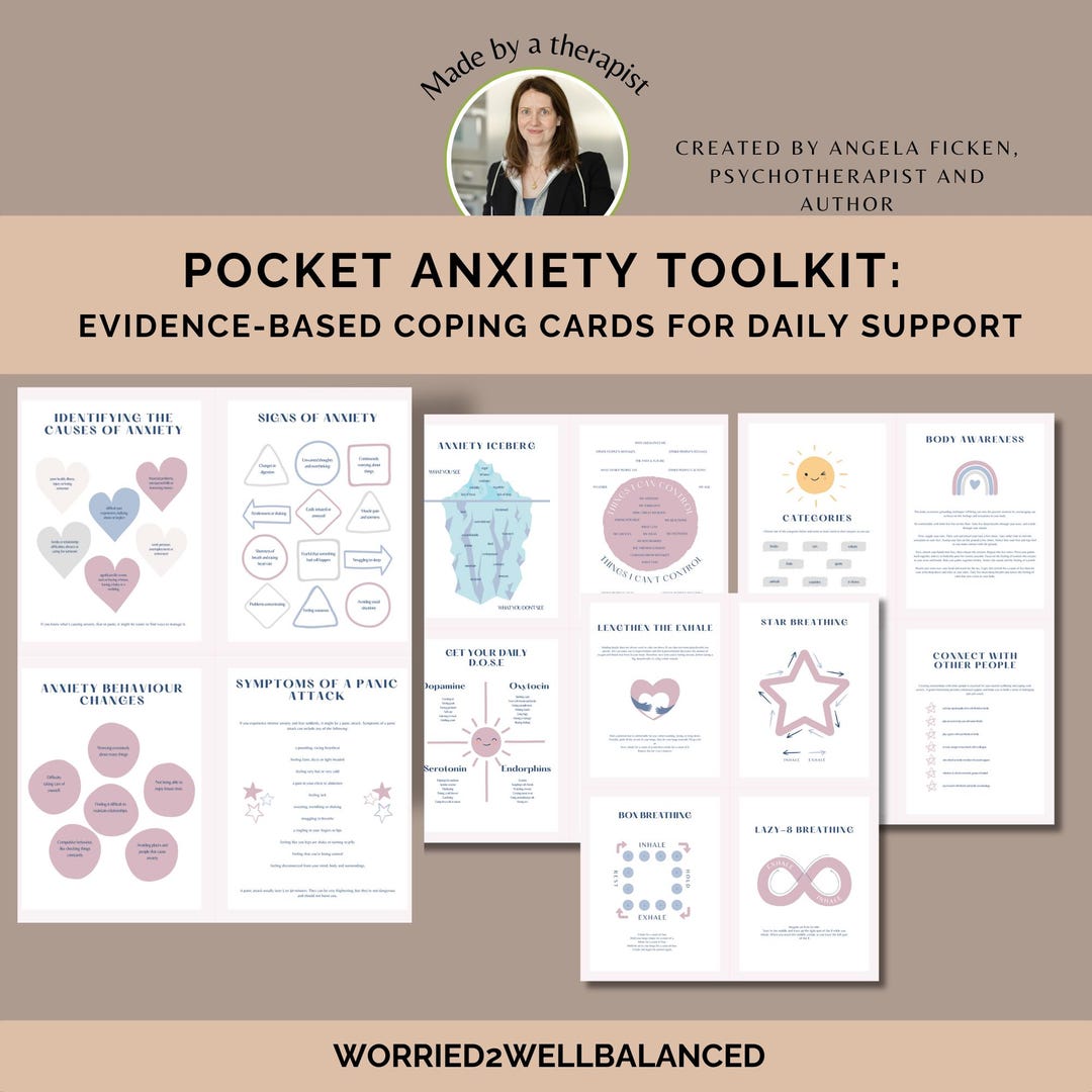 Mental Health Coping Skill and Self Care Flash Cards Anxiety ...