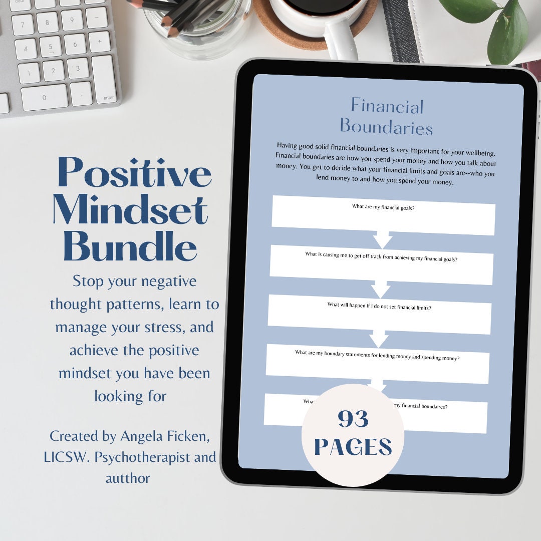 Positive Mindset Bundle Mental Health Toolkit Self-care Workbook ...