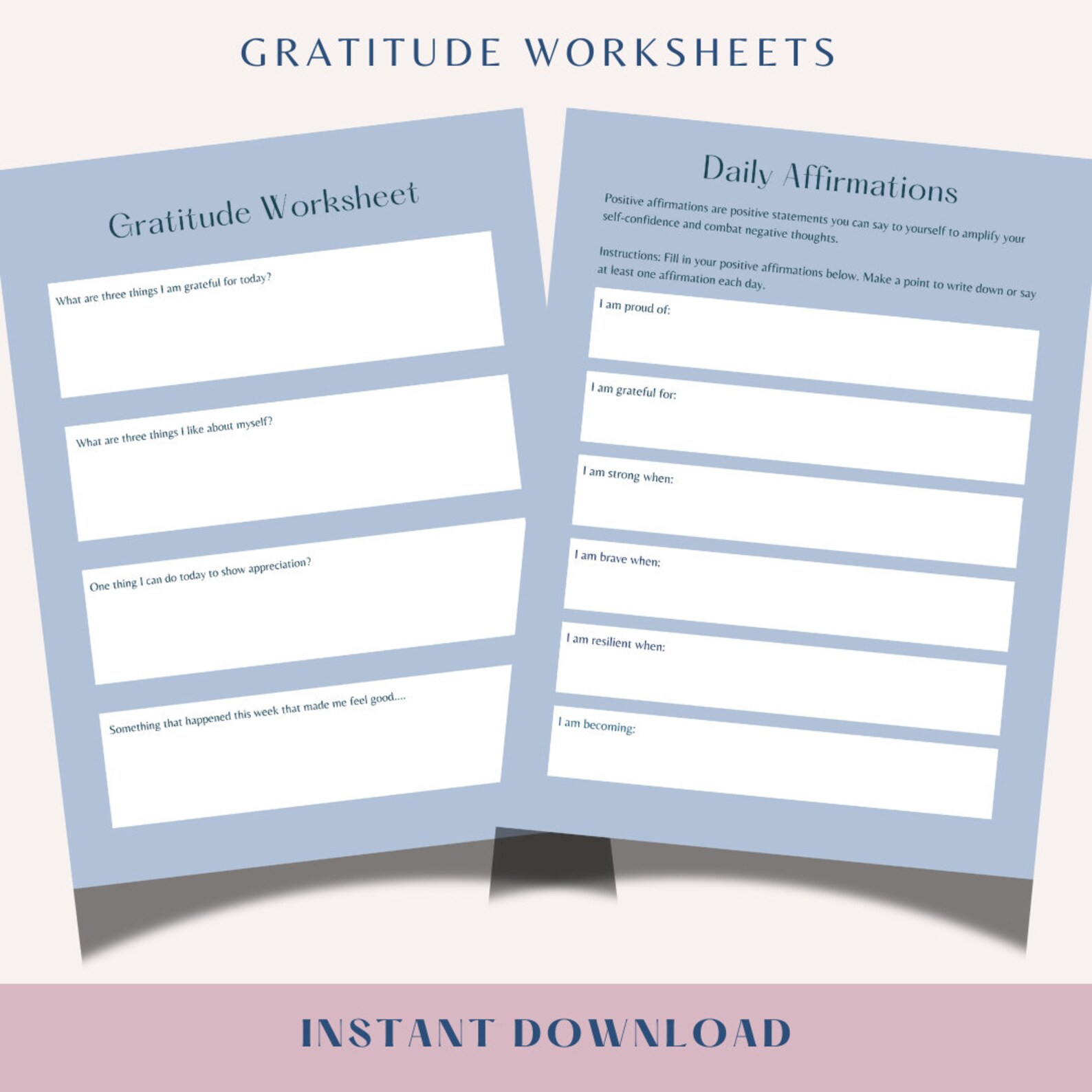 Positive Affirmations Kit CBT Negative Thoughts and Self Doubt ...