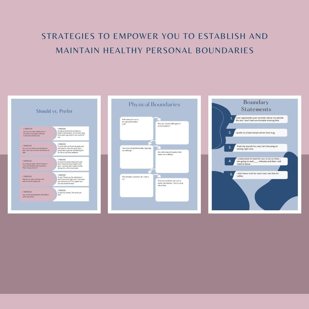 Self Care Stress Management Mindfulness Digital Download Worksheets Set ...