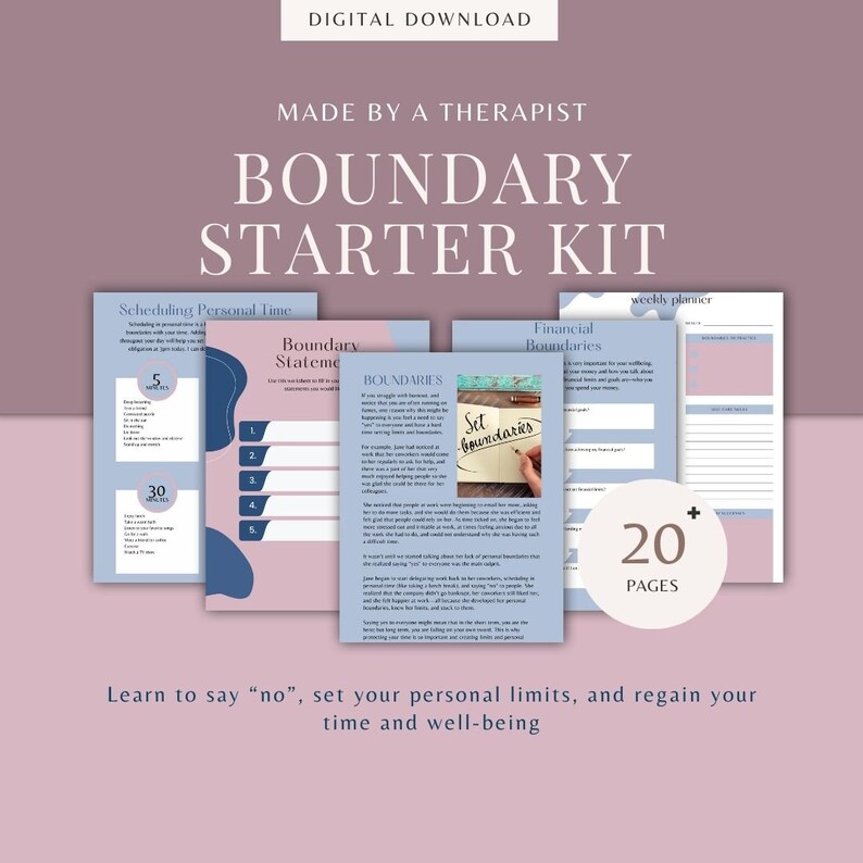 Self Care Stress Management Mindfulness Digital Download Worksheets Set ...