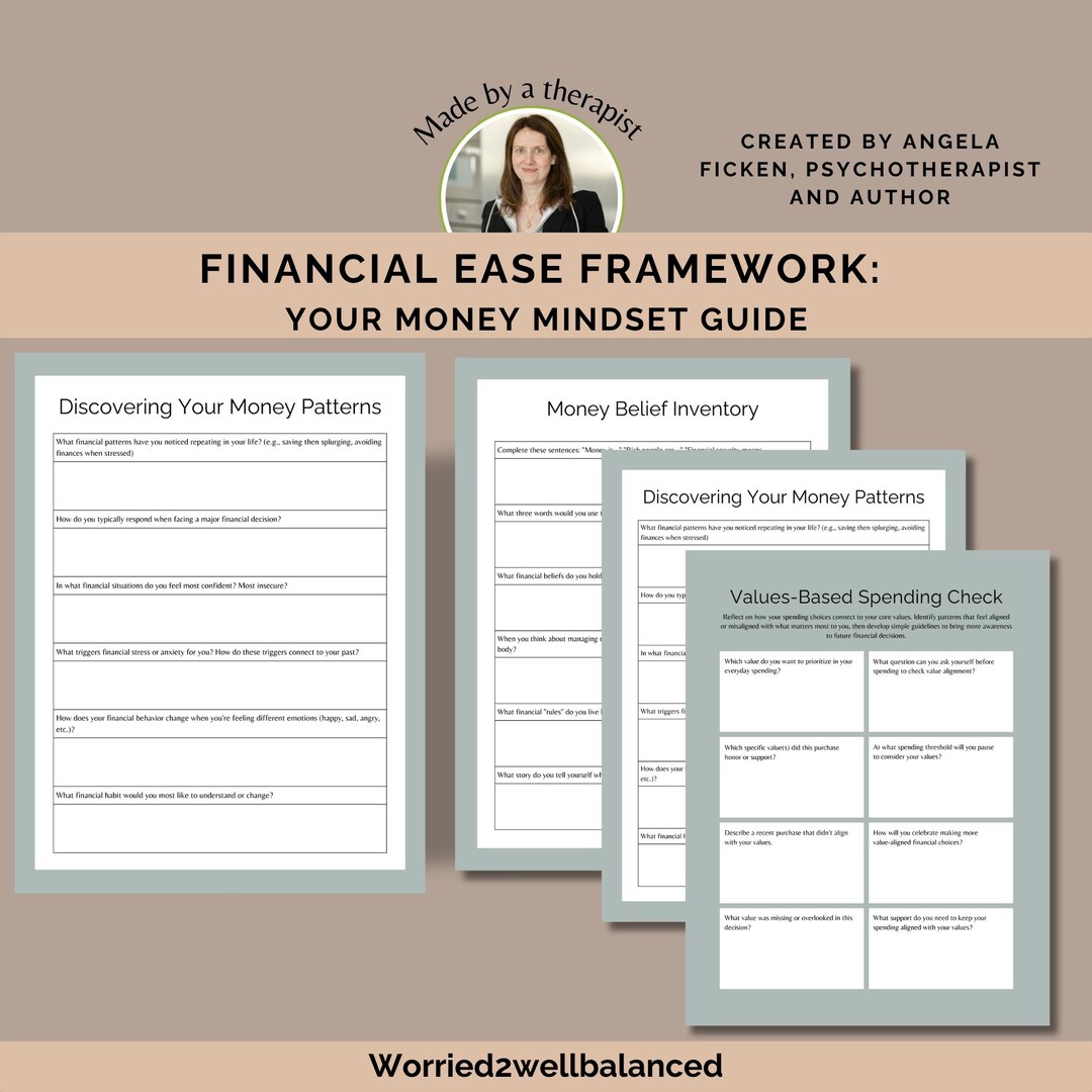 Printable Financial Wellness Workbook Money Mindset Journal CBT Tools ...