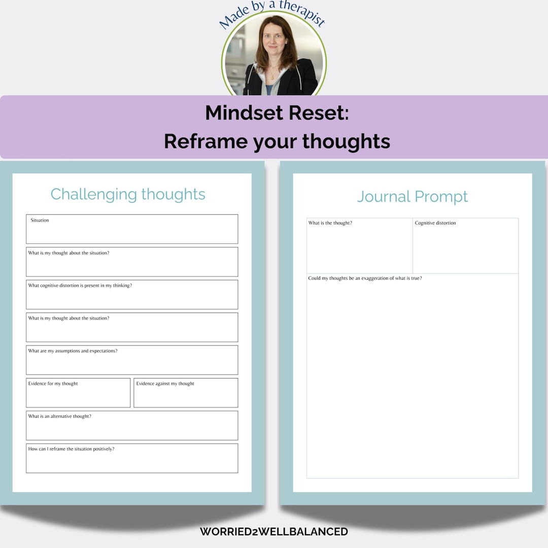 Cognitive Distortion Worksheets Counseling Office Tools Challenge ...