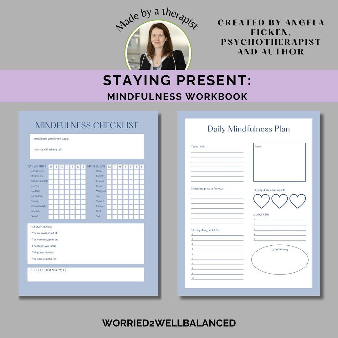Printable Mindfulness Workbook for Anxiety Relief and Stress Coping ...