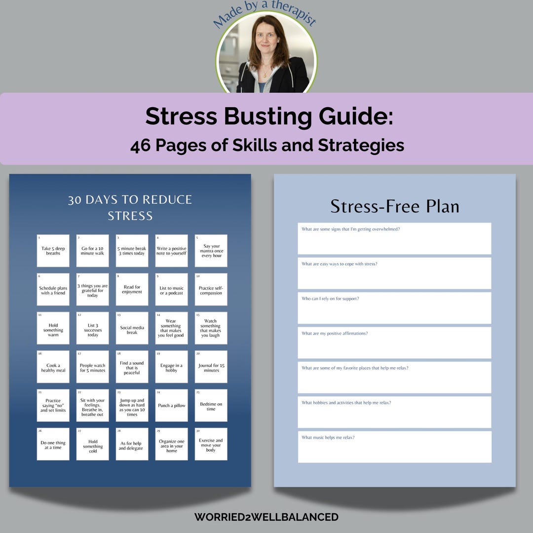 Printable Stress Busting Guide Coping Skills for Stress and Anxiety ...
