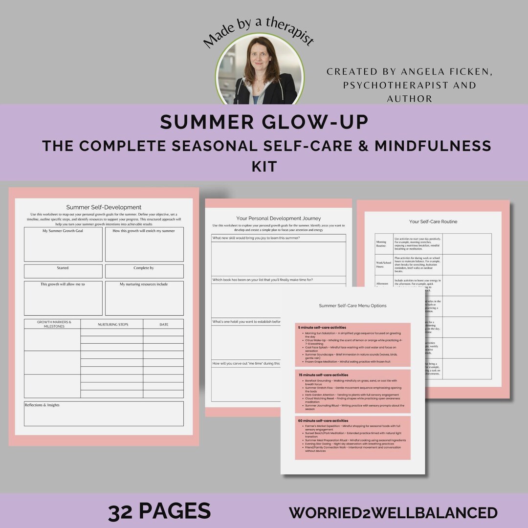 Printable Summer Self Care Planner Mindfulness and Personal Growth ...