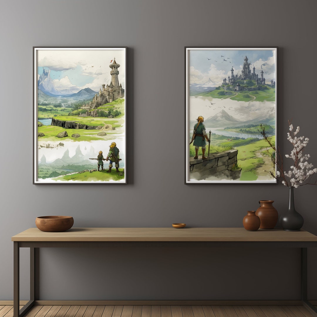 Legendary Adventure: Link's Journey in Hyrule - Classic Oil Painting ...