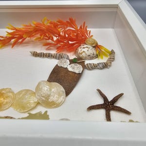 Mermaid Seashell and Glass Art in Shadow Box Frame One-of-a-kind ...