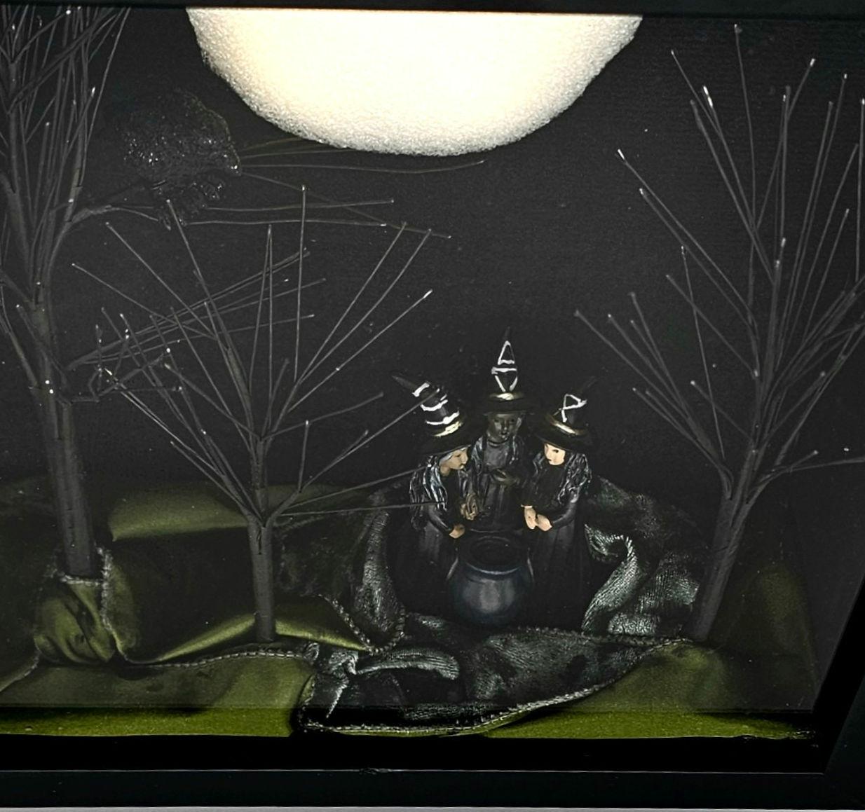 Spooky Halloween Shadow Box With Witches One-of-a-kind Tabletop ...
