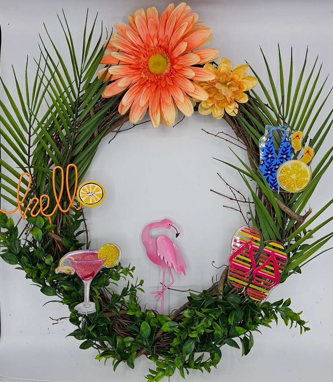Summer Tropical Wreath Unique Pool Wall Decor One-of-a-kind Beach Lover ...