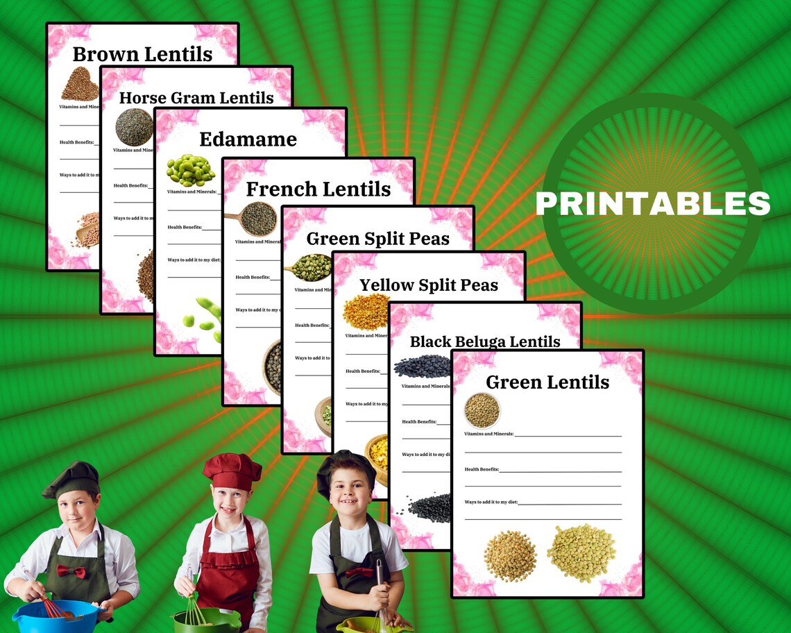 Legumes, Nuts and Seeds Unit Study for Kids. Printable Research ...