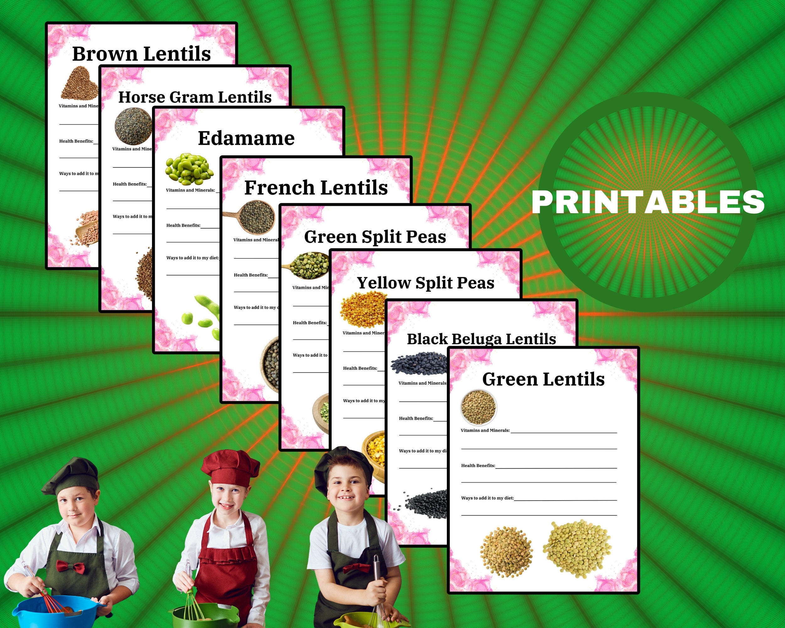 Legumes, Nuts and Seeds Unit Study for Kids. Printable Research ...
