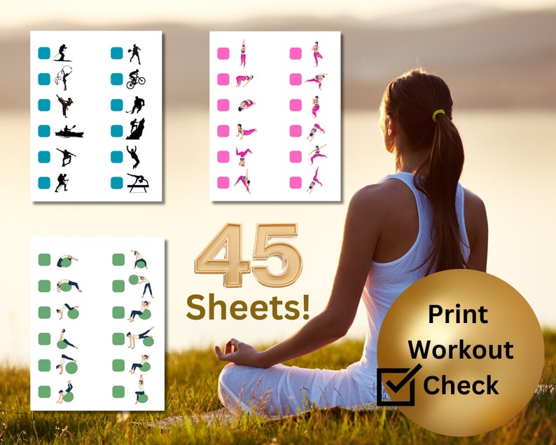 Fitness Checklists. 45 Printable Instant Downloads. Take These Anywhere ...