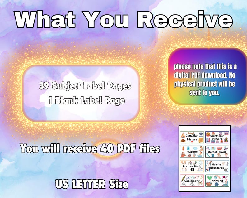 300 Subject Labels: Printable Labels for Homeschool. Instant Download ...