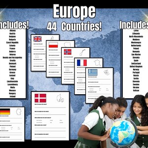 Countries of the World Unit Study/ Printable Geography Worksheets for ...
