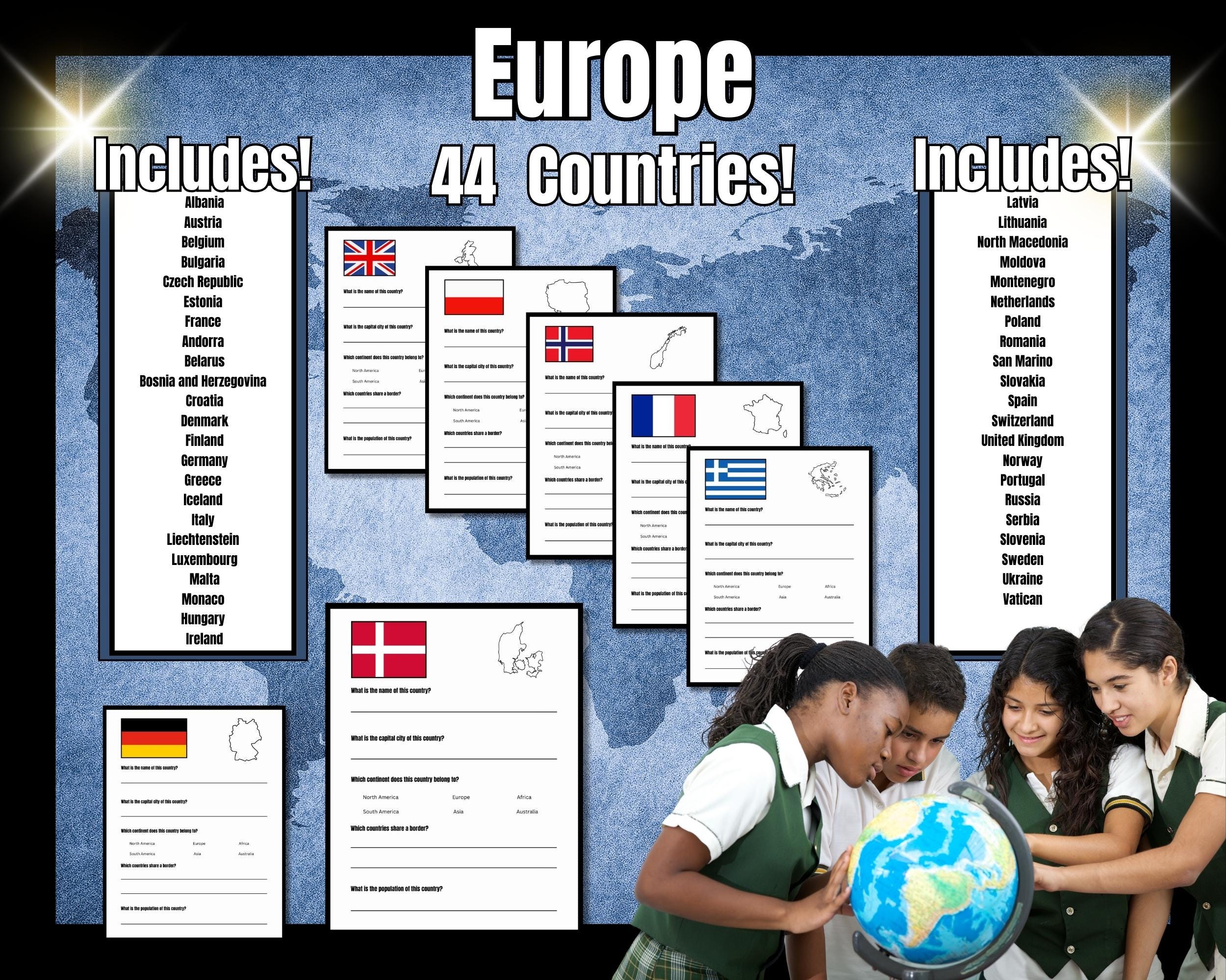 Countries of the World Unit Study/ Printable Geography Worksheets for ...
