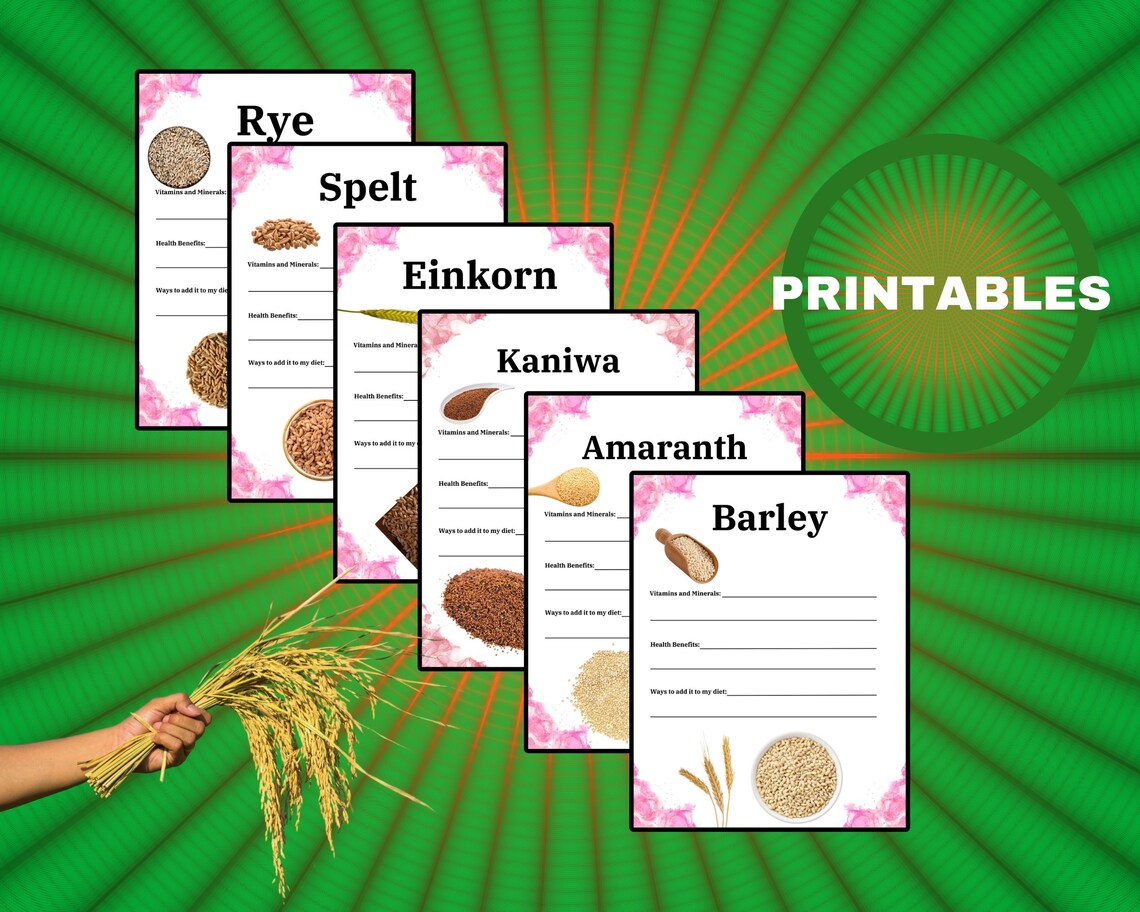 Whole Grain Unit Study, Healthy Food Worksheets Grade 1-8, Healthy Kids ...