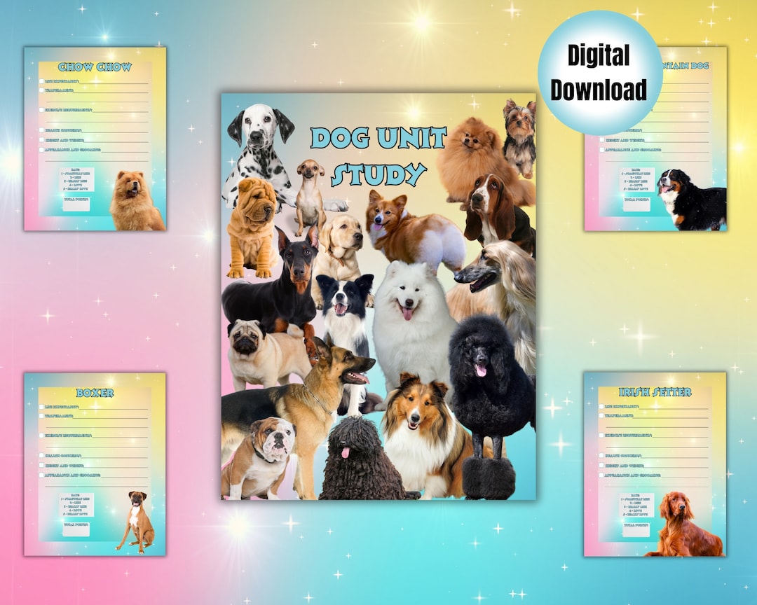 Dog Unit Study, Worksheets on 77 Dog Breeds. Learn About Each Breed and ...