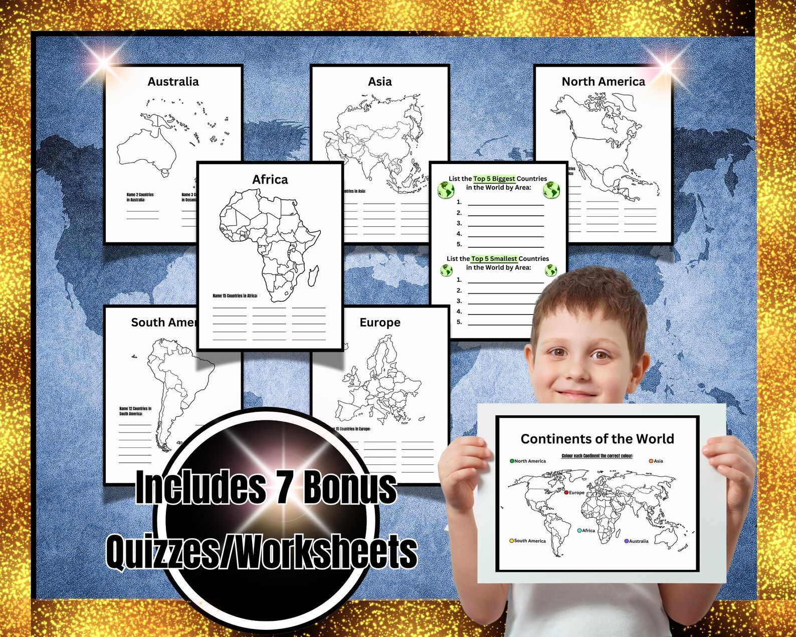 Countries of the World Unit Study/ Printable Geography Worksheets for ...