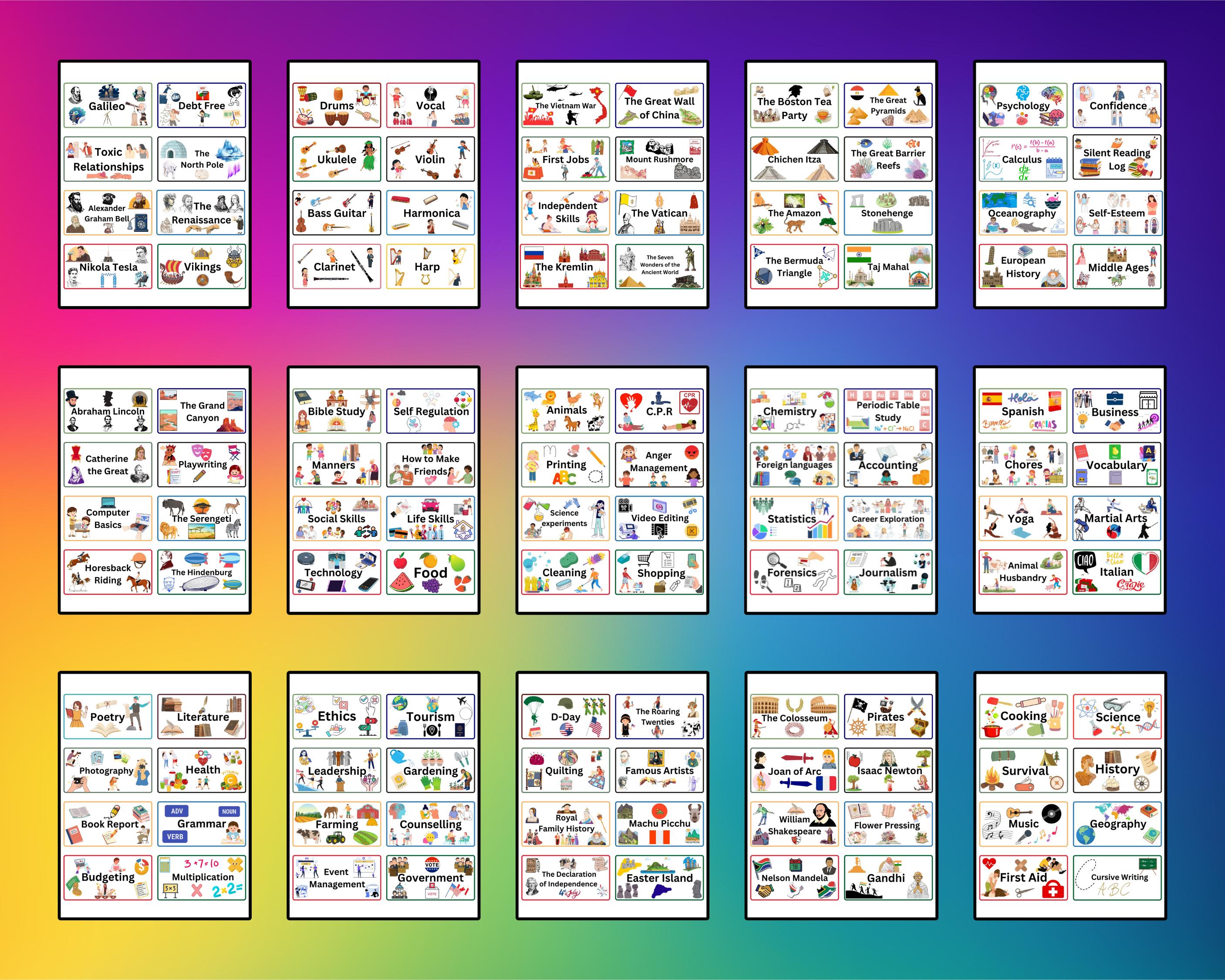 300 Subject Labels: Printable Labels for Homeschool. Instant Download ...