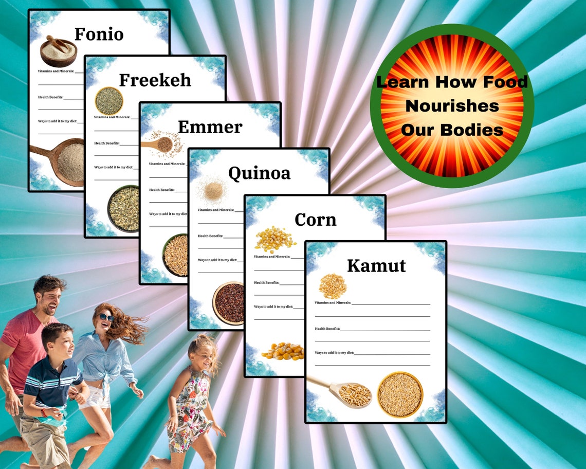 Whole Grain Unit Study, Healthy Food Worksheets Grade 1-8, Healthy Kids ...