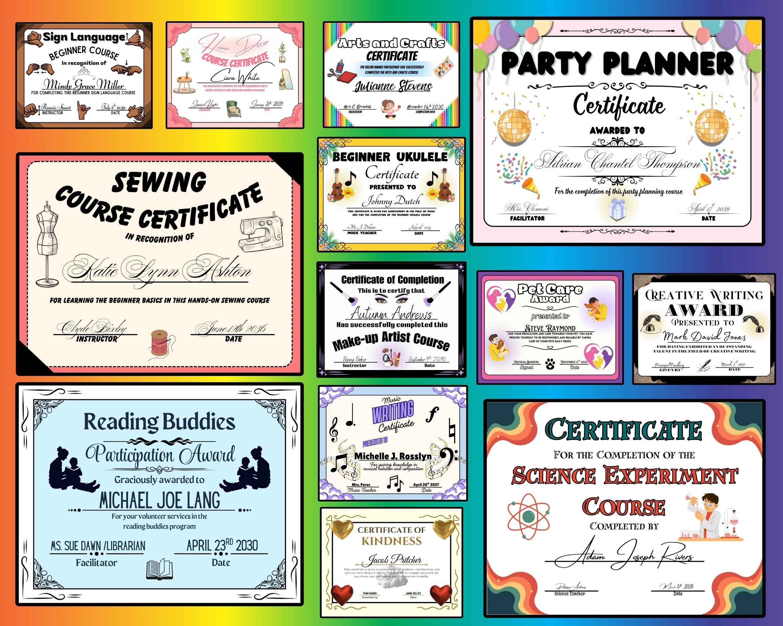 Printable Kids Certificates and Awards: 120+ Homeschool Templates ...