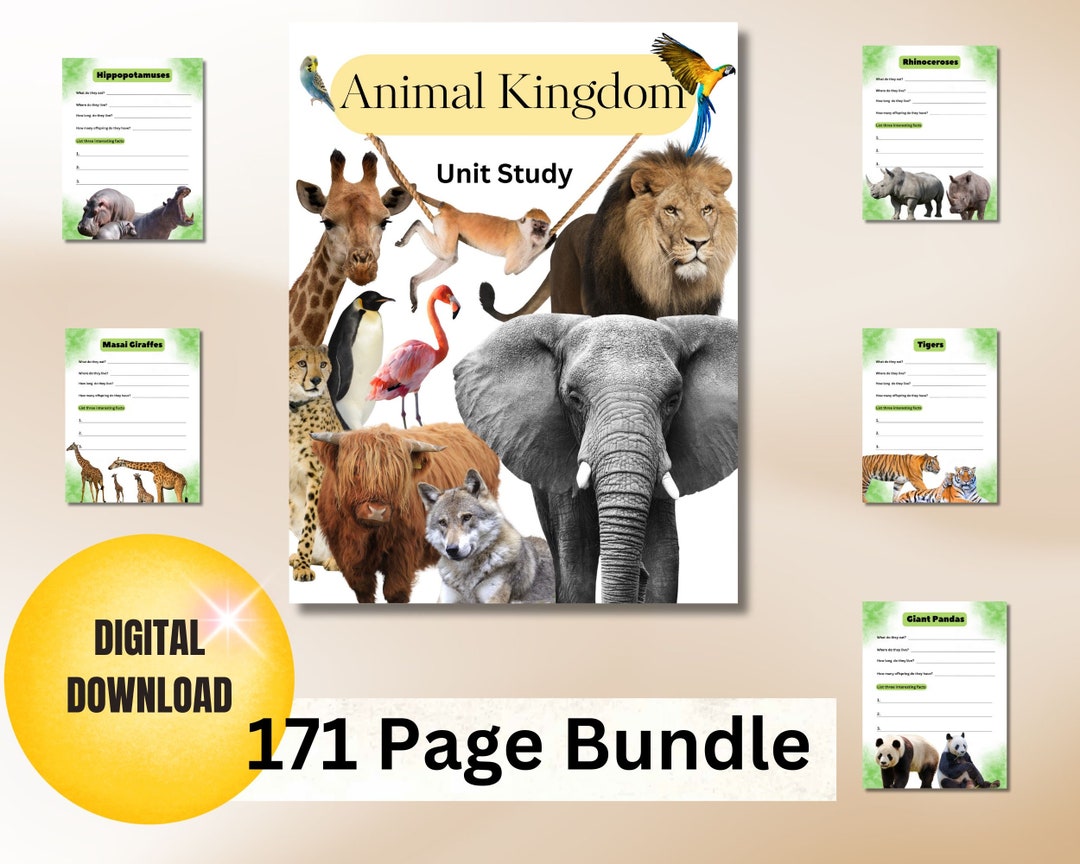 Animal Kingdom Unit Study for Homeschool Grades 1-5, Research Projects ...
