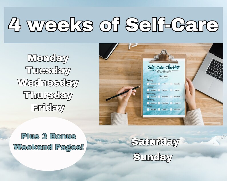 4 Week Daily Self-care Checklist Plan. Self-love Gift. A Self ...