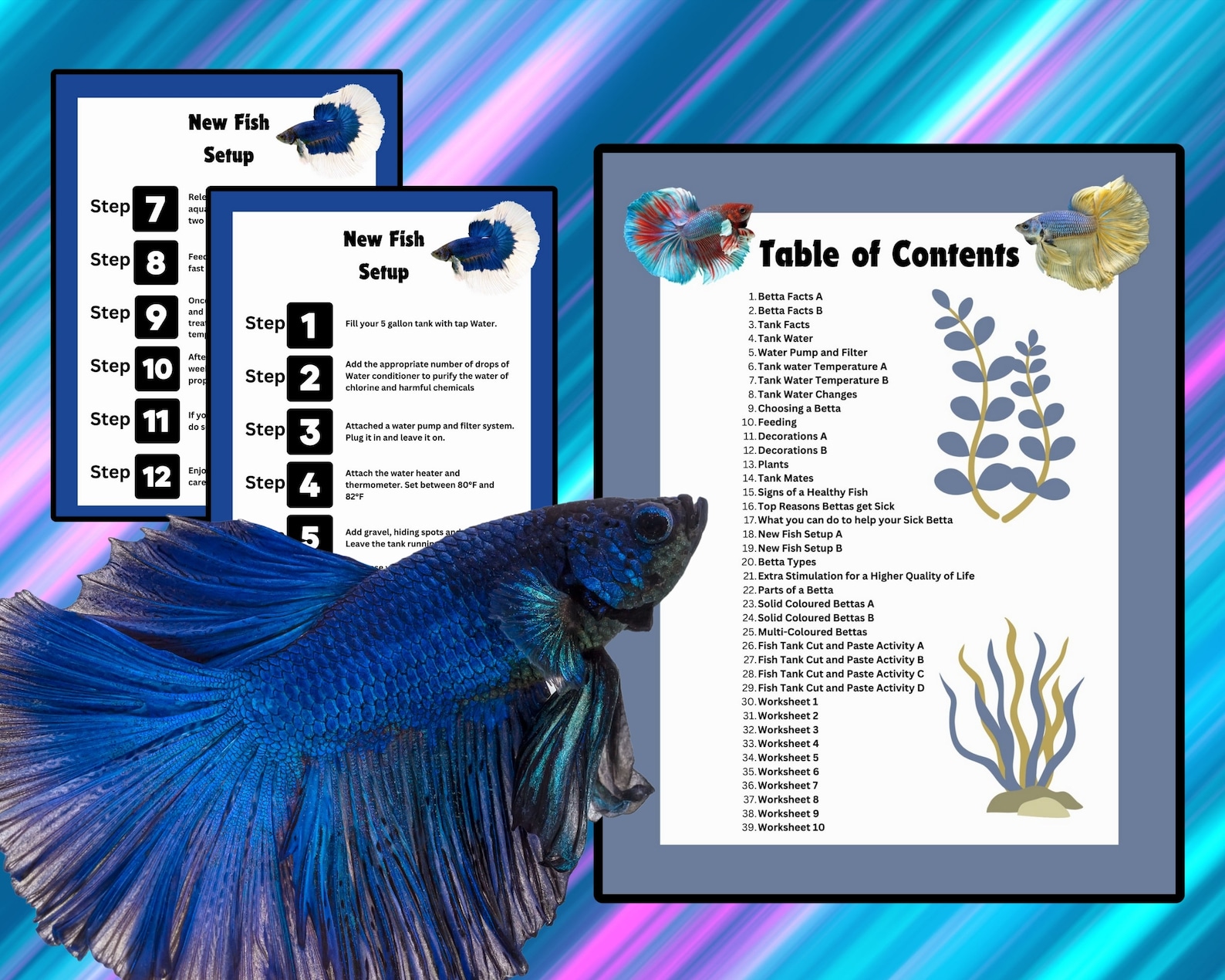 Betta Fish Unit Study: Pet Care Worksheets, Grades 1-8 (printable ...