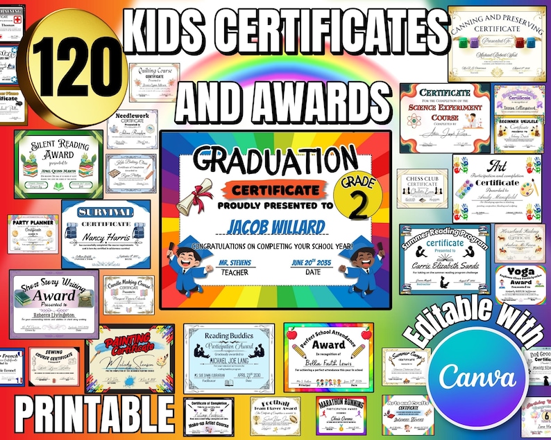 Printable Kids Certificates and Awards: 120+ Homeschool Templates ...