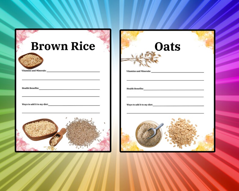 Whole Grain Unit Study, Healthy Food Worksheets Grade 1-8, Healthy Kids ...