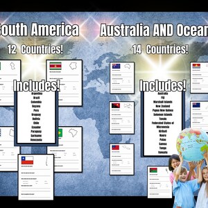 Countries of the World Unit Study/ Printable Geography Worksheets for ...