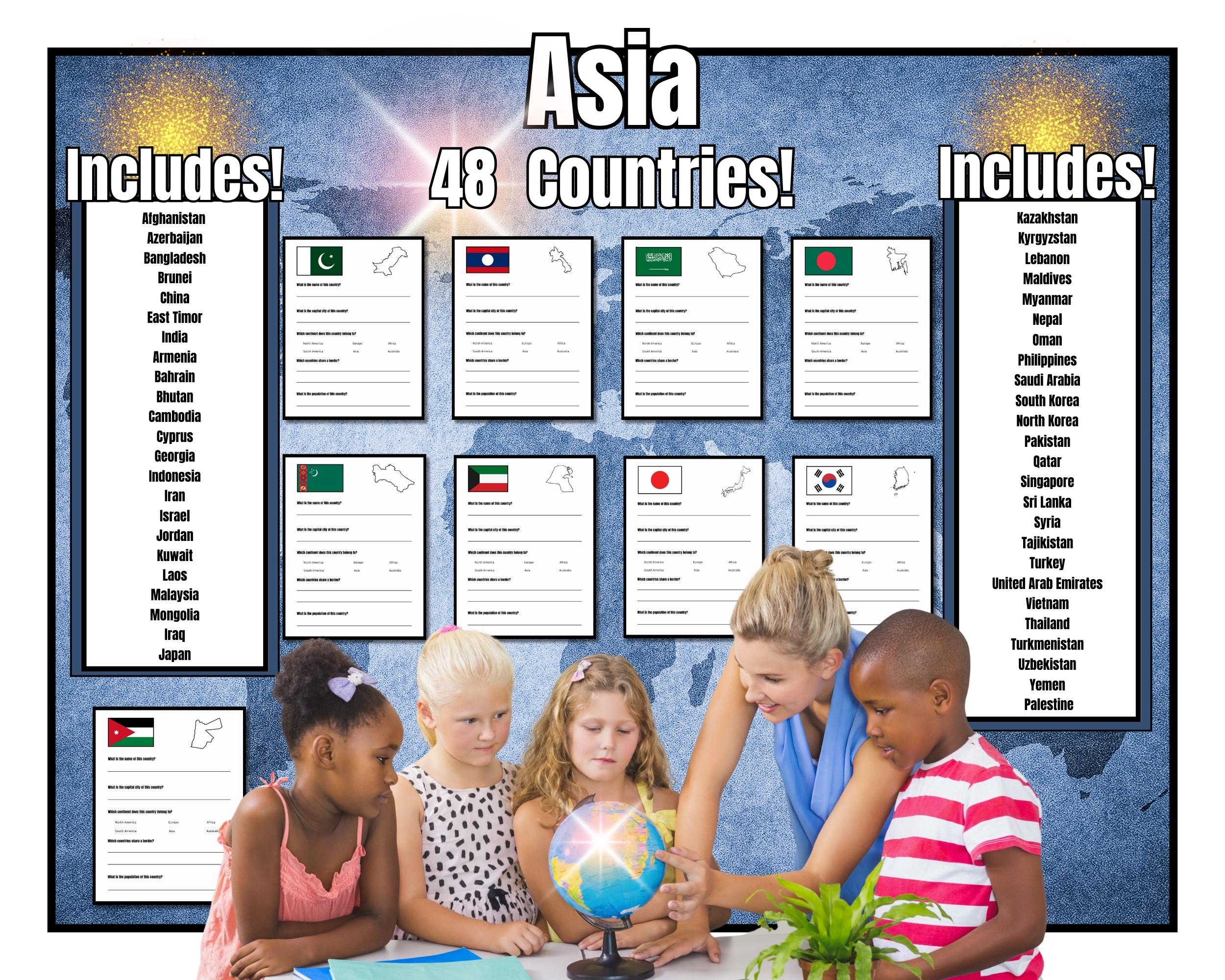 Countries of the World Unit Study/ Printable Geography Worksheets for ...