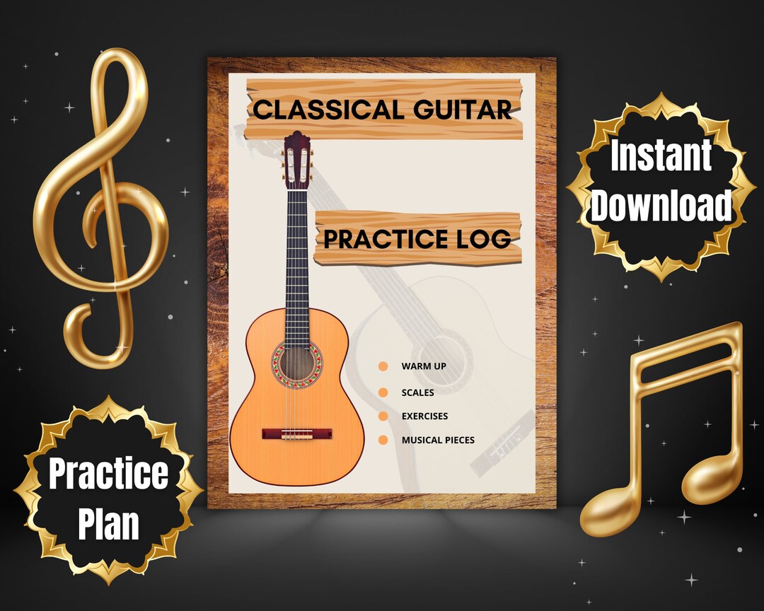 Classical Guitar Practice Log. Keep Track, Customize and Plan Your ...