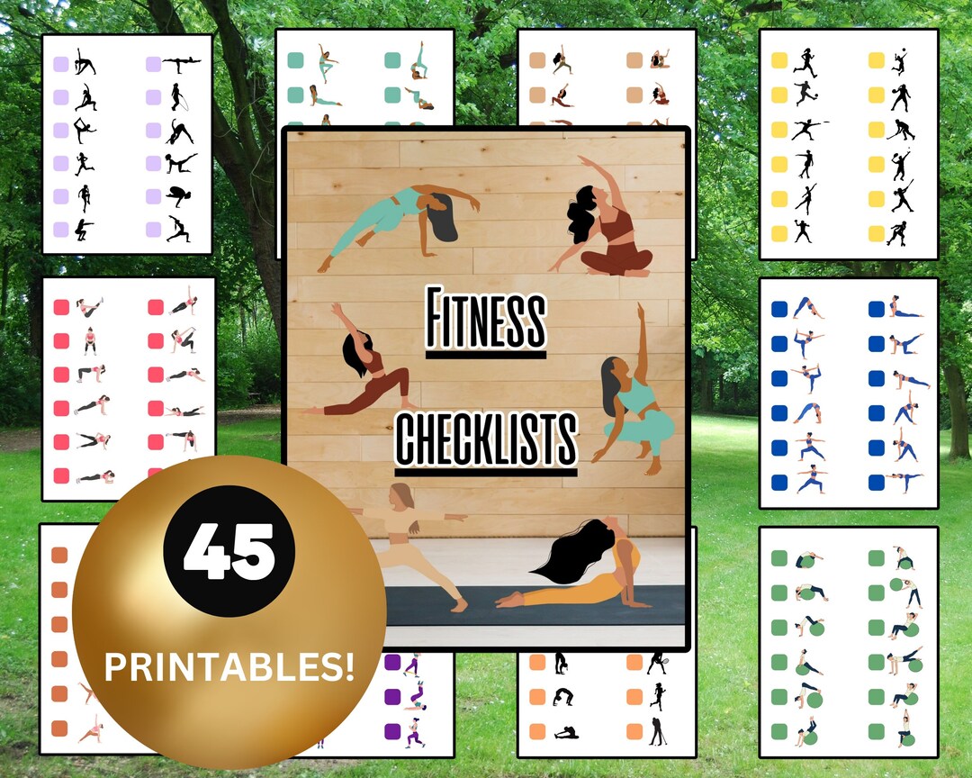 Fitness Checklists. 45 Printable Instant Downloads. Take These Anywhere ...
