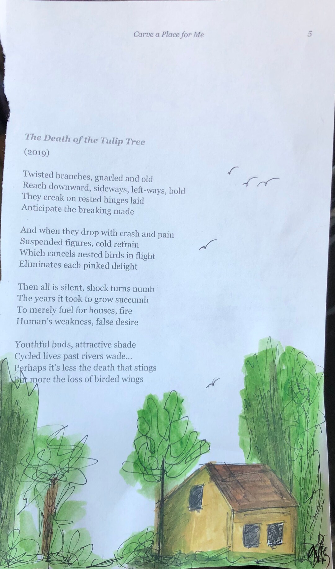 Original Watercolor Drawing on Poetry / Impressionism Nature Wall Art ...