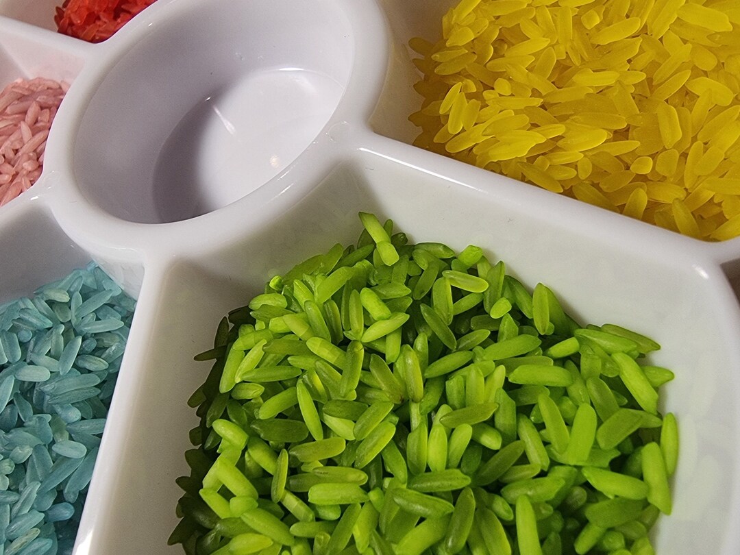 Green Sensory Rice, Green Sensory Tray, Sensory Filler, Tuff Tray ...