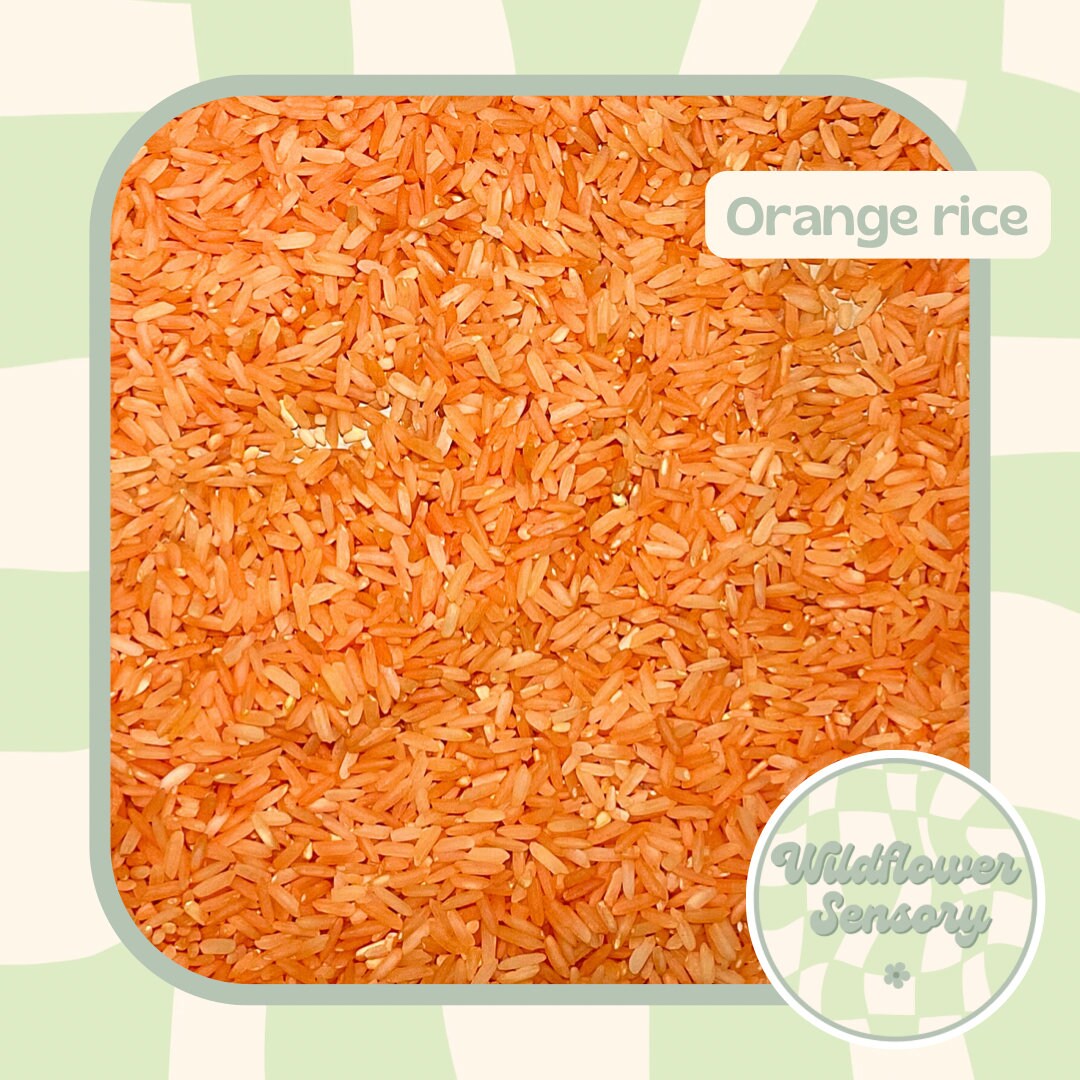 Orange Sensory Tray, Orange Sensory Rice, Sensory Filler, Tuff Tray ...