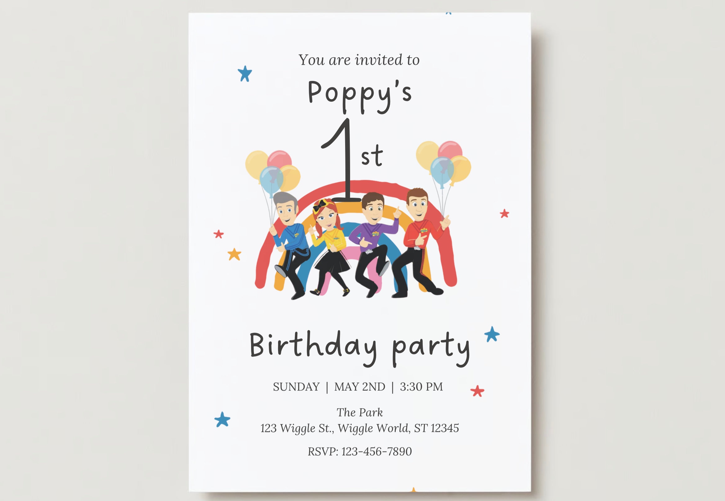 The Wiggles Birthday Invitation - Etsy
